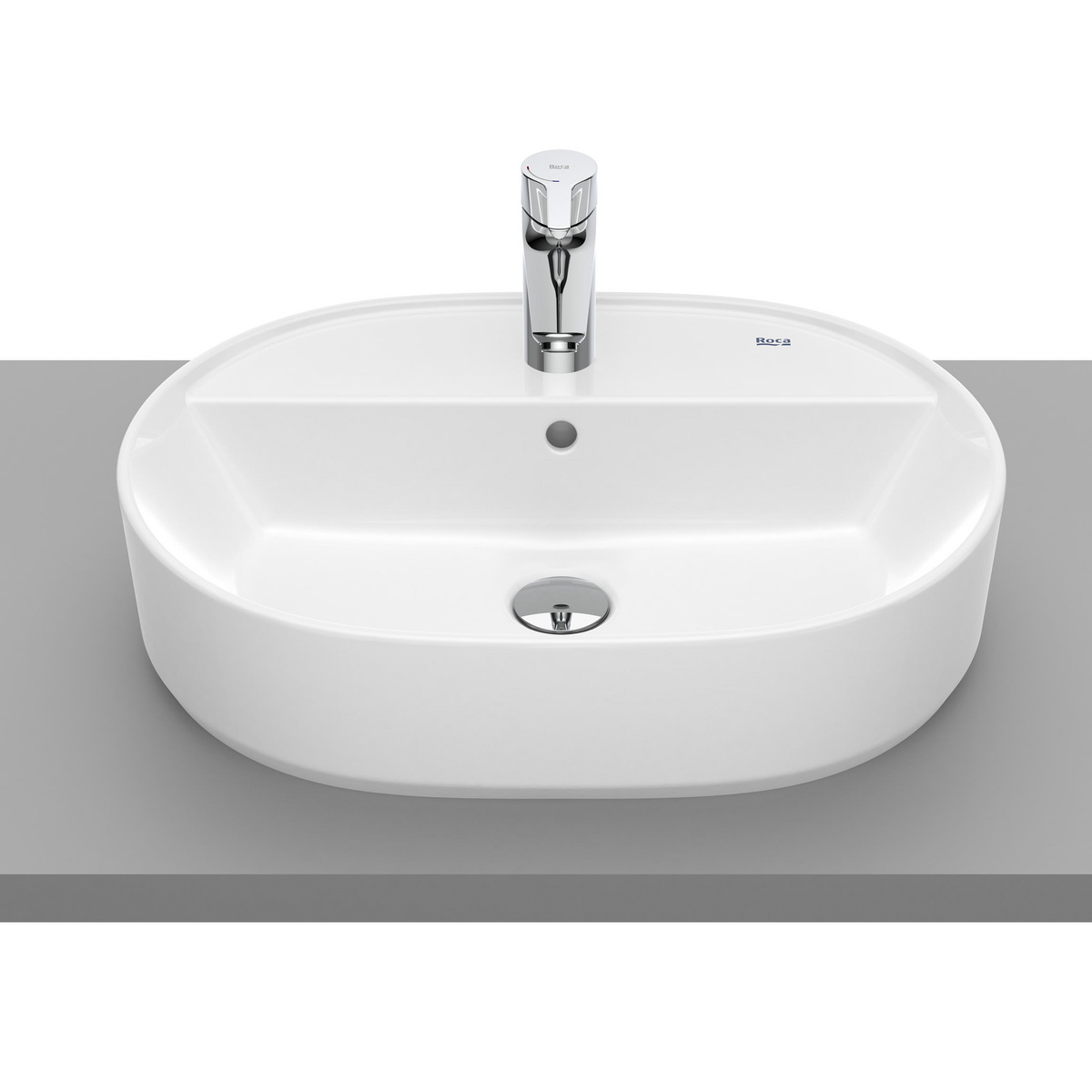 Umywalka nablatowa ROCA GAP 55x40cm , z otworem, z przelewem biały A3270Y0000 • ROCA POLSKA ...